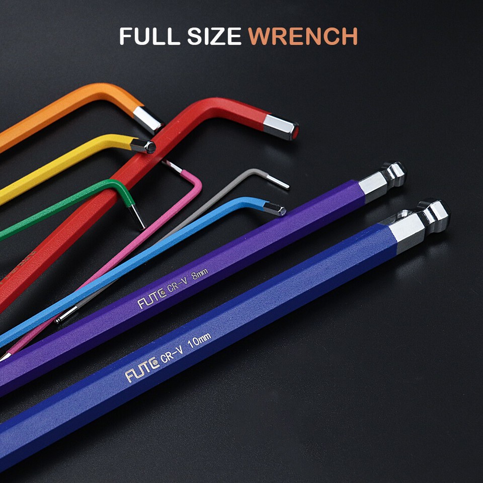 9pcs Hex Key Allen Wrench Set Ball End SAE Metric Star Long Arm ...