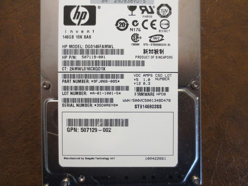 HP ST9146803SS 9FJ066-085 FW:HPDB 146gb 2.5" SAS Hard Drive ...