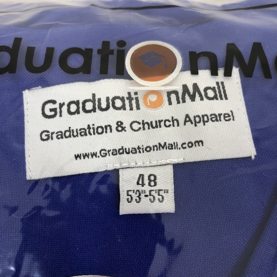 Graduation & Church Apparel Cap & Gown Costume Blue Sz 48 NEW 5'3"-5'5 ...