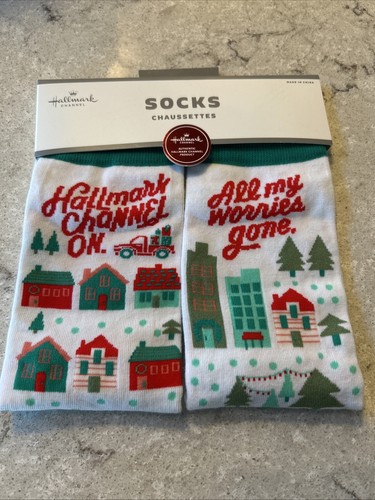 HALLMARK CHANNEL ON ALL MY WORRIES GONE Christmas Socks One Size Crew ...