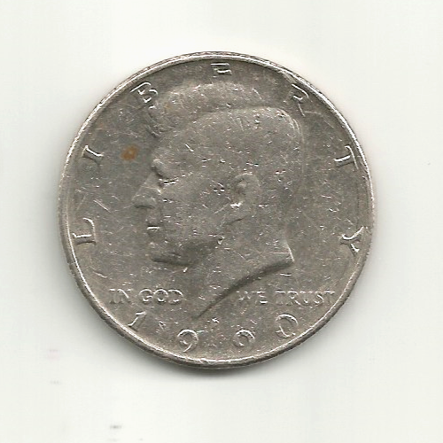 1990 P Kennedy Half Dollar Rare Cud DD Missing Date Error Collar Rim ...