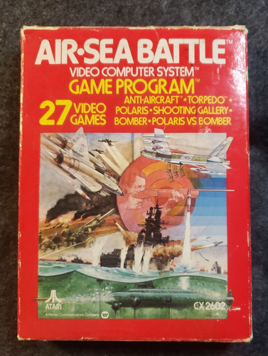 Vintage Atari 2600 Air Sea Battle Game Cartridge with Box CATALOG (C3B3 ...