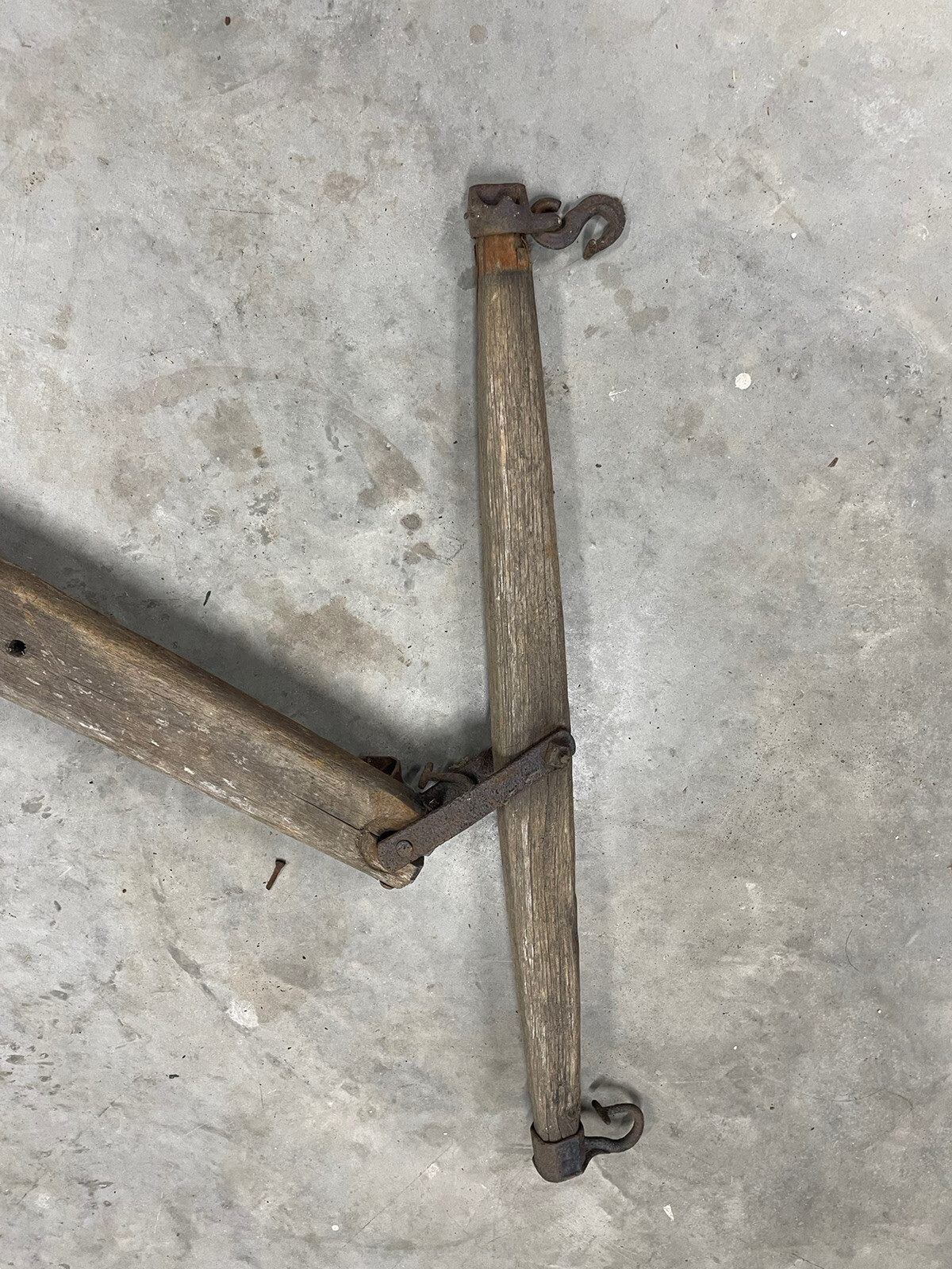 Antique Large 56" Rustic Double Tree Wood & Metal 2 Horse Yoke Hitch ...