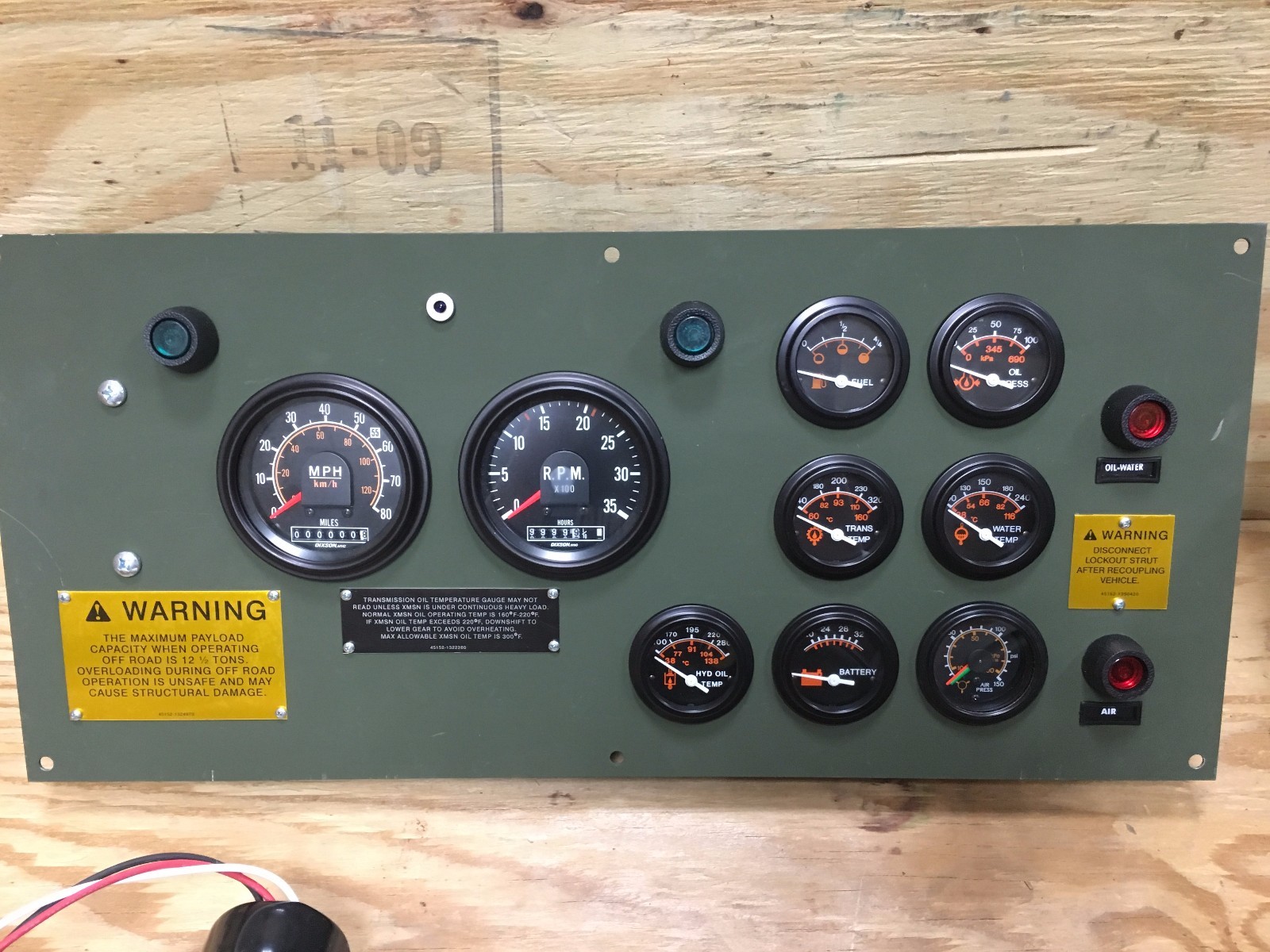 MILITARY LVS CAB DASH Headlight Turn Signal KIT MRAP OSHKOSH LVSR TRUCK ...