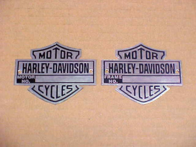 Harley Davidson Motor Cycle Badge Frame or Engine data plate Emblem ...