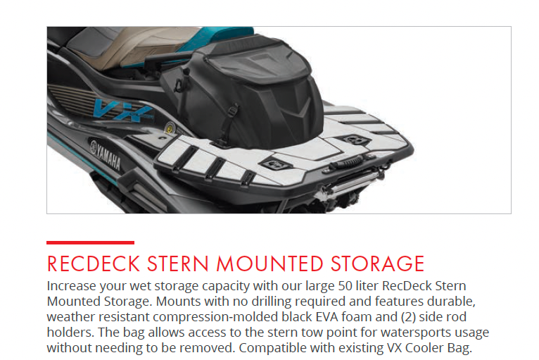 Yamaha FX VX GP FX-SVHO GP1800R RecDeck Stern 50L Storage Kit F5G-U89A1 ...
