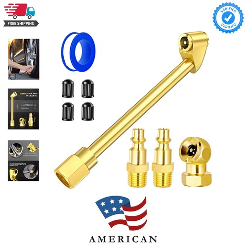 2 Way Connection Air Chuck Set - 1/4 Inch Female NPT Closed Ball Heavy ...