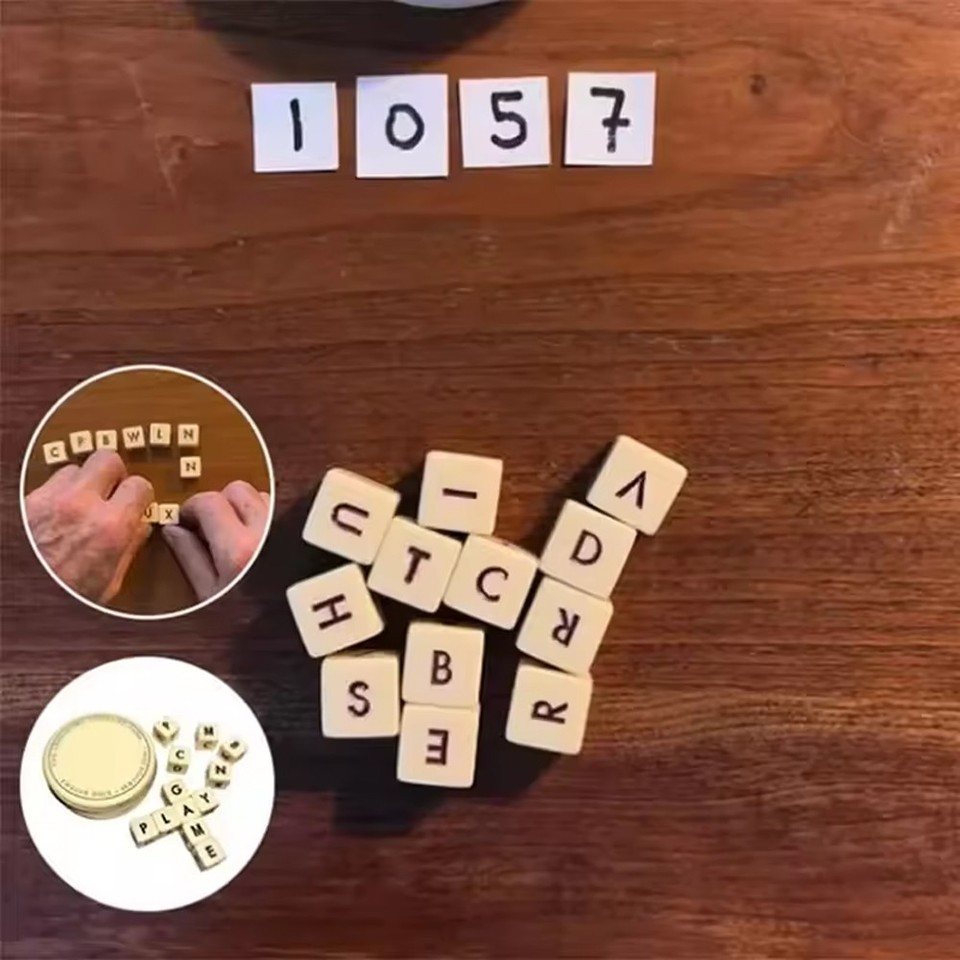 The Crossword Solitaire Game Set Letter Tiles 12 Dice Word Puzzle Game ...