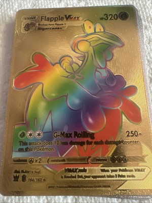 FLAPPLE VMAX Rainbow HP320 Gold Foil 🔥Fan Art 🔥Pokemon Card | eBay