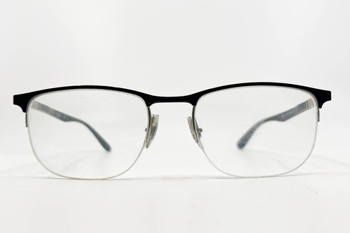 Ray-Ban Liteforce Square Half Rim Eyeglasses RB6513 3163 Black Silver ...