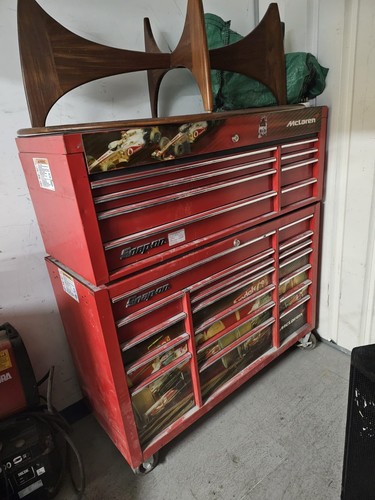 Snap-on tool box-Top & Bottom Stack Roll Cab-Red Toolbox ...