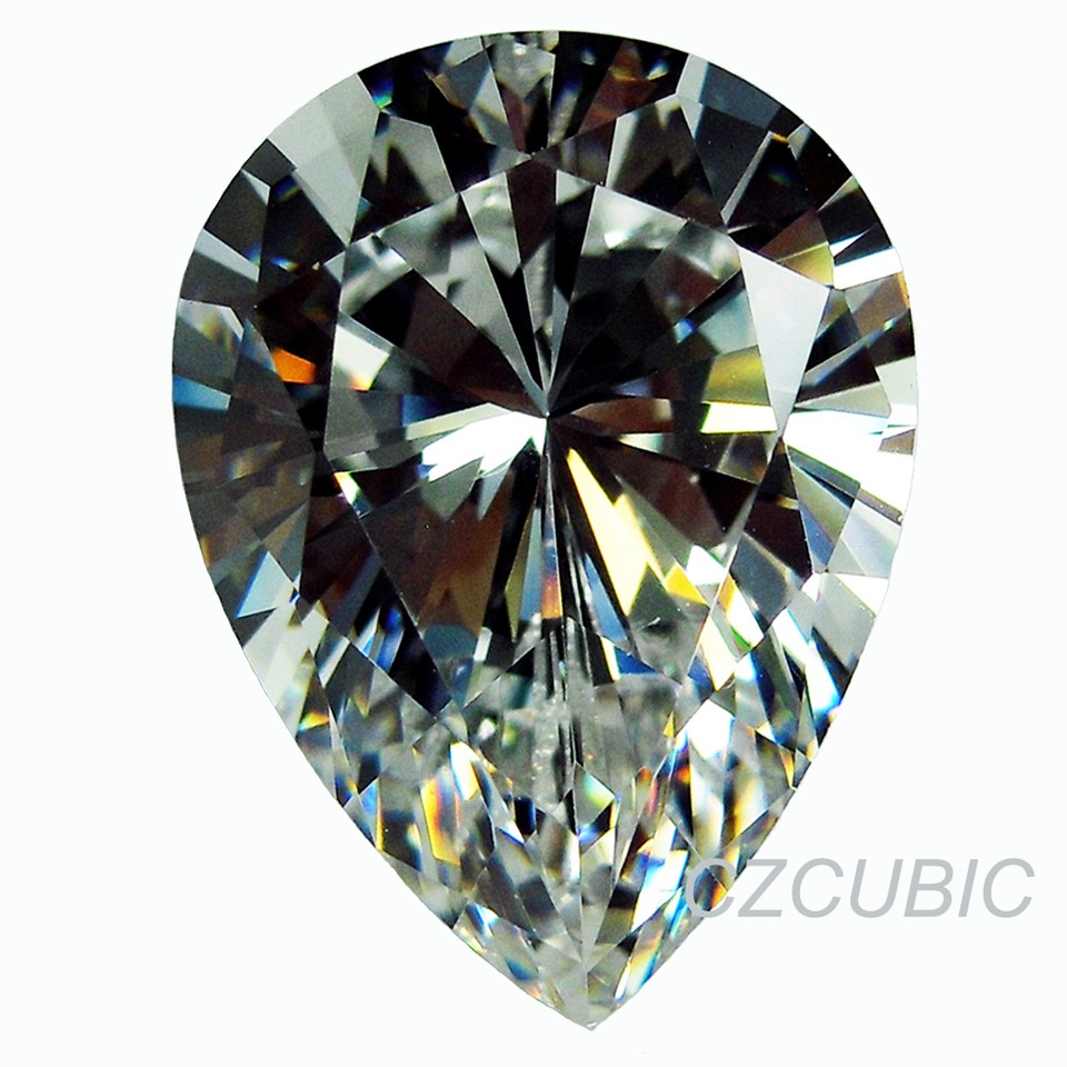 WHITE CUBIC ZIRCONIA SUPER EXCELLENT QUALITY DROP WATER PEAR SHAPE ...