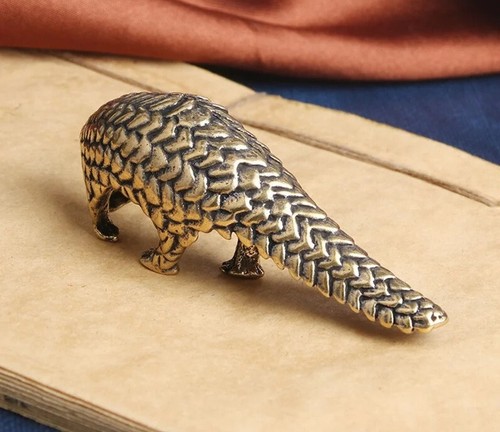 Brass Pangolin Figurine Small Animal Statue Table Office Home ...