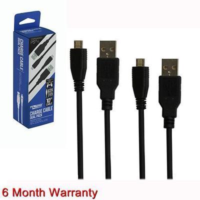 2X 10ft Controller Charging Cable PS4 USB Power Charge Cord PS4 ...