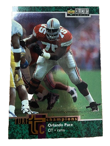 1997 UPPER DECK TURF CHAMPIONS CARD # TC4 Orlando Pace - St. Louis Rams ...