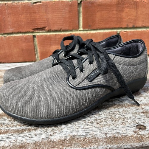 NAOT Tiaki Lace-up Shoes Oxfords - Gray Canvas / Black Leather EU38 ...