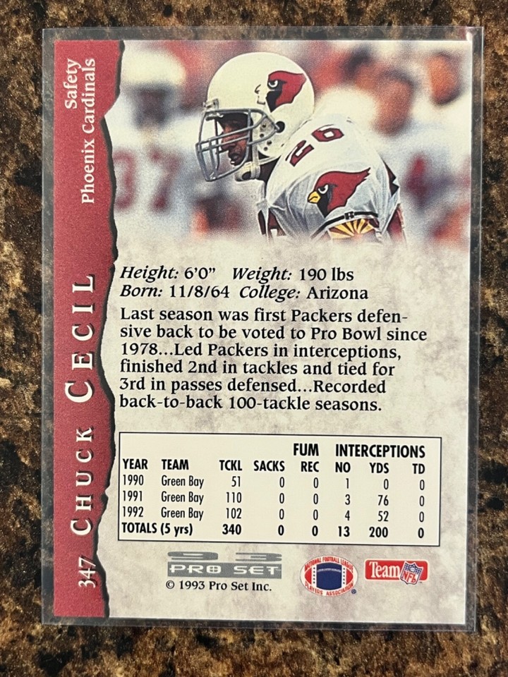 Chuck Cecil 1993 Pro Set #347 MT | eBay