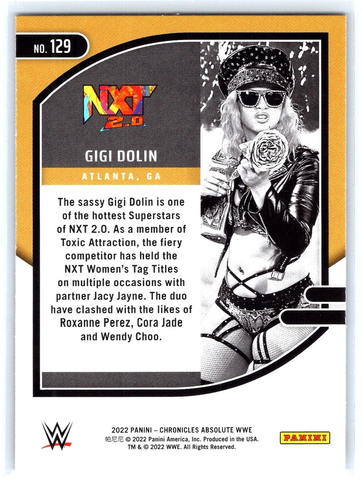 2022 PANINI CHRONICLES WWE ABSOLUTE BASE CARD #129 GIG DOLIN NXT 2.O | eBay