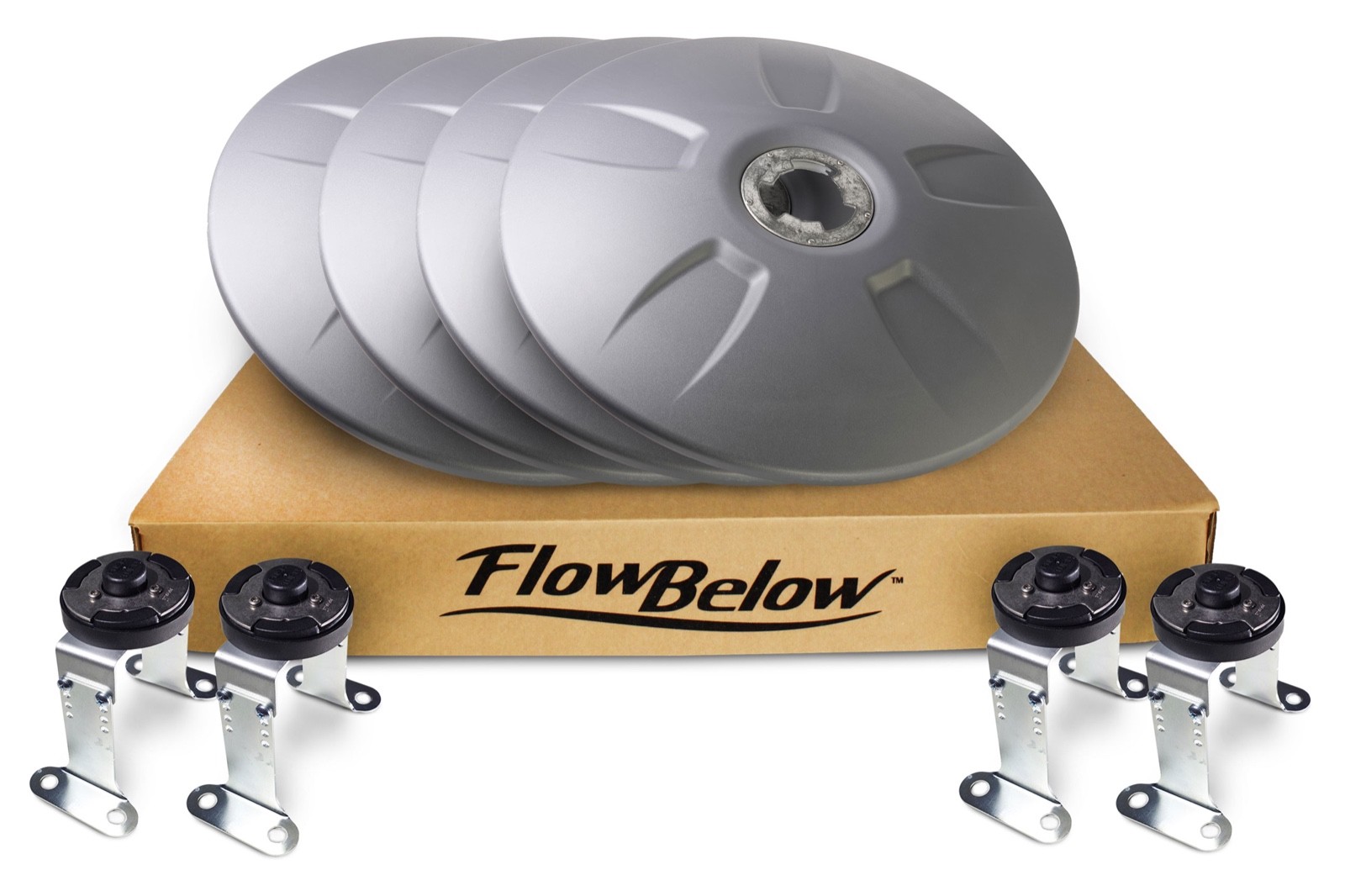 FlowBelow Aero Wheel Cover Set, 4 Gray 22.5 Adjustable Aerodynamic ...