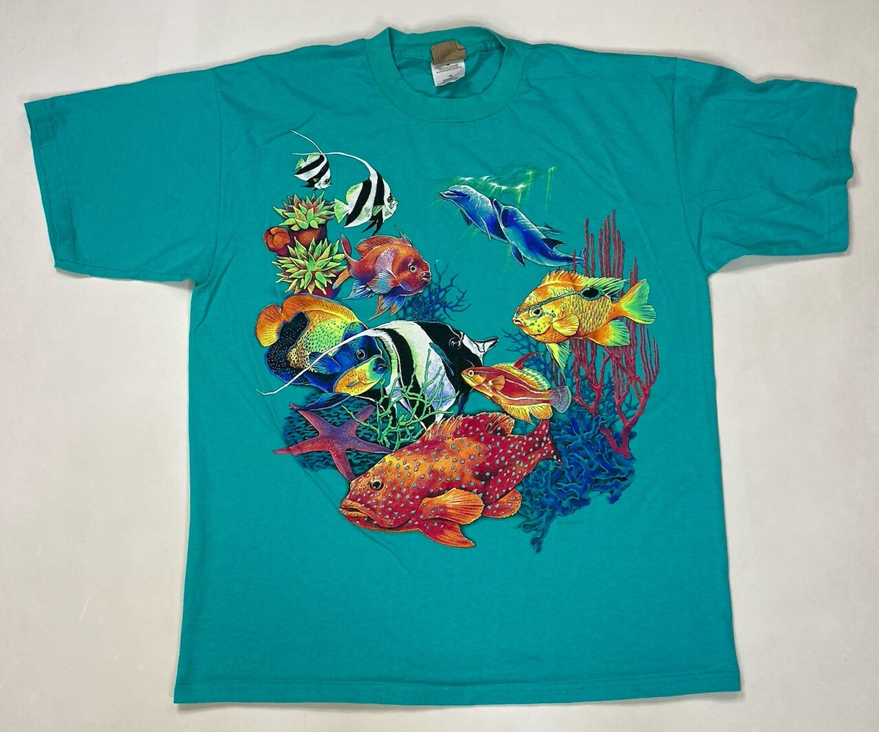 VINTAGE Habitat Fish Earth Nature Ocean Graphic T-shi… - Gem