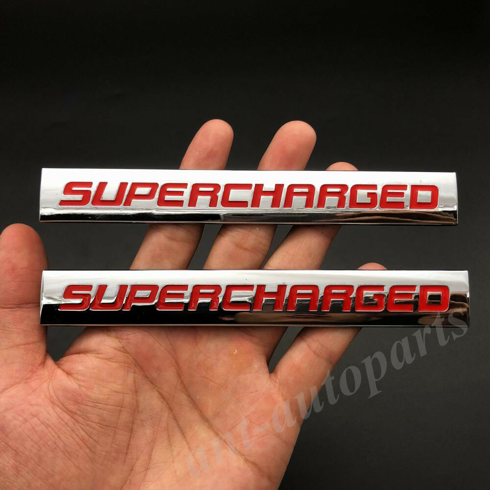 2x Metal Chrome Supercharged Engine Car Trunk Emblem Badge Decals ...