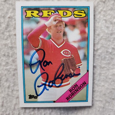 CINCINNATI REDS-"RON ROBINSON" 1988 TOPPS AUTOGRAPHED BASEBALL CARD ...