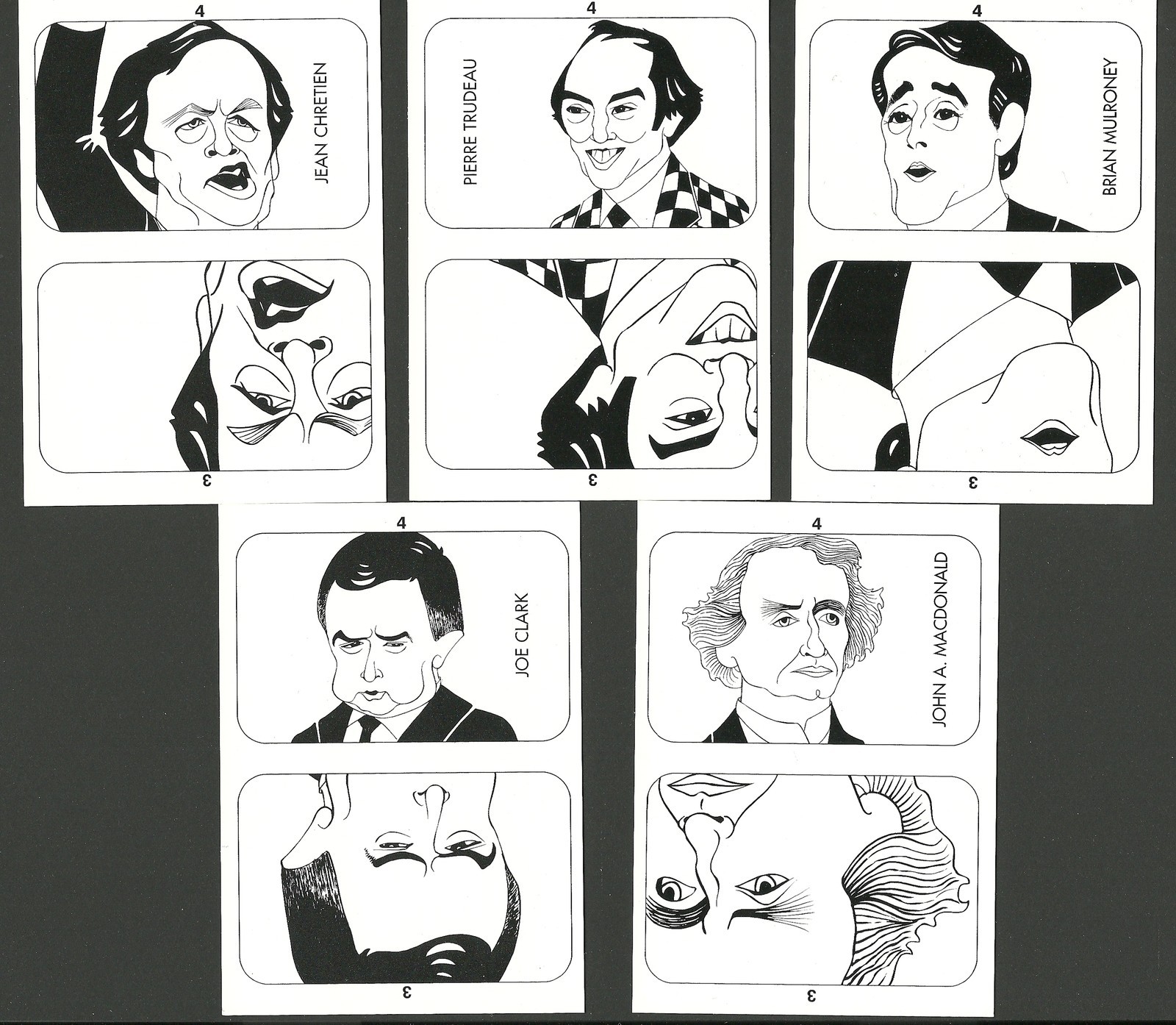 Prime Ministers of Canada Mulroney MacDonald Clark Chretien Trudeau ...