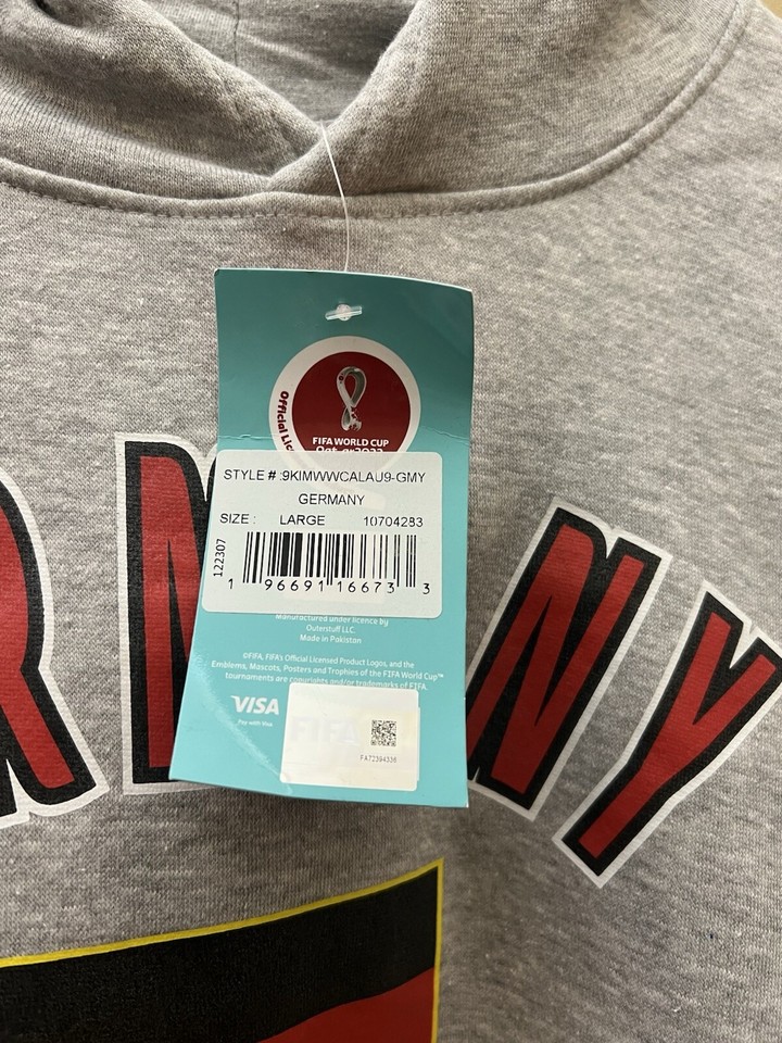 #174 Fifa World Cup Qatar 2022 GERMANY Sweater Hoodie Size Large New ...