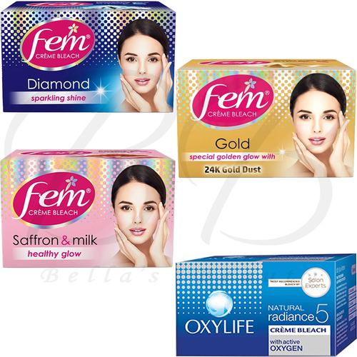 DABUR FEM Fairness Naturals Creme Bleach 8g *Diamond / Gold / Oxylife ...
