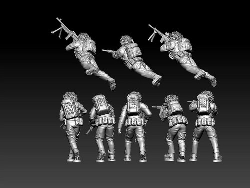 3D printed 1/72 Modern Britain "SAS Operational Team C" 8 man group ...