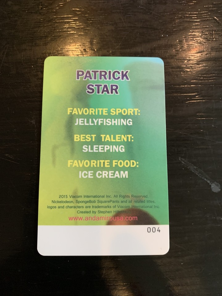 Patrick Star Card from Spongebob Arcade Coin Pusher - No Barcode! | eBay