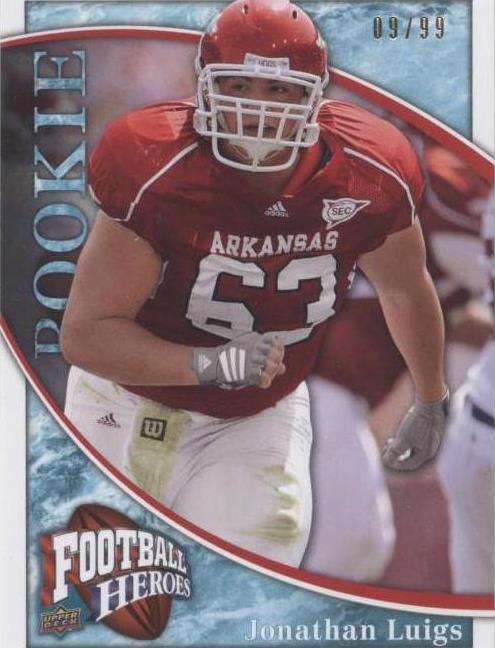 2009 Upper Deck Football Heroes - Rookie Jonathan Luigs #177 Blue /99 ...