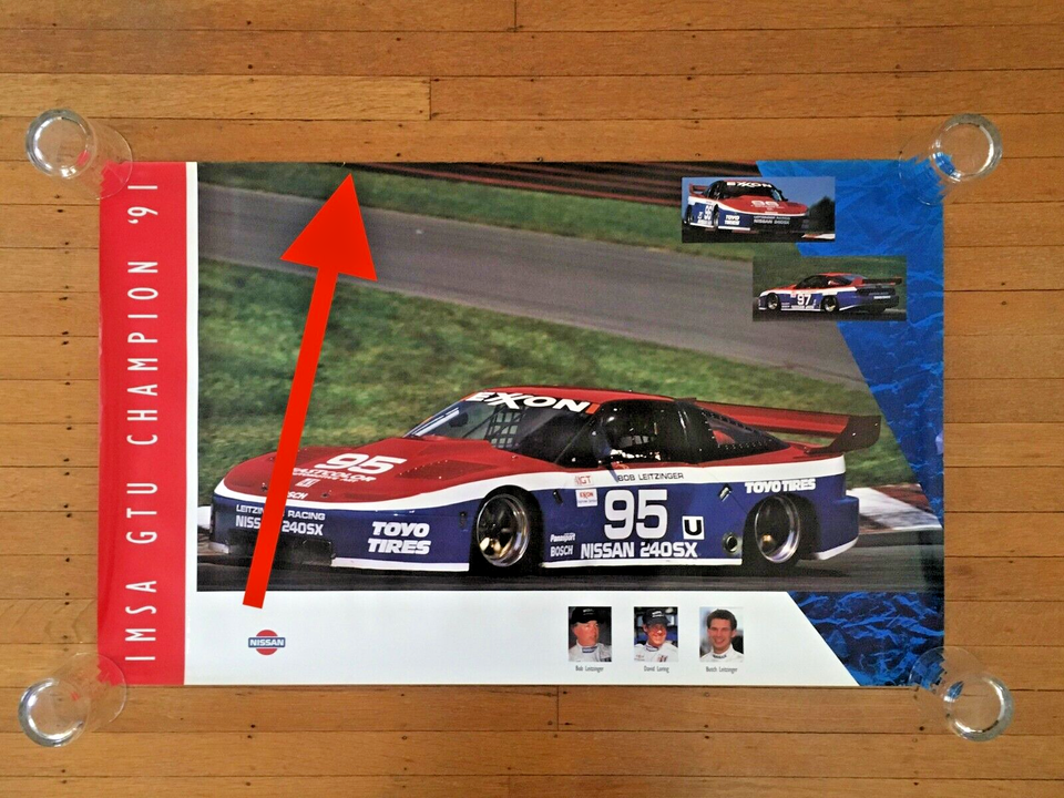 Original Bob Leitzinger Nissan 240SX IMSA GTU Champion 1991 - 24" x 38 ...