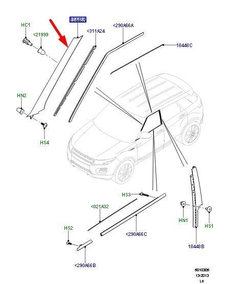 LAND ROVER RANGE ROVER EVOQUE L538 Right A Pillar Trim LR077217 New ...