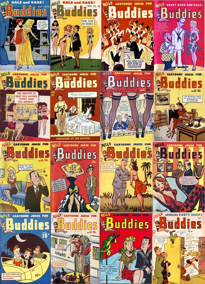 61 Old Issues of Hello Buddies Comics Risqué Saucy Racy Sexy Art Magazine on DVD | eBay