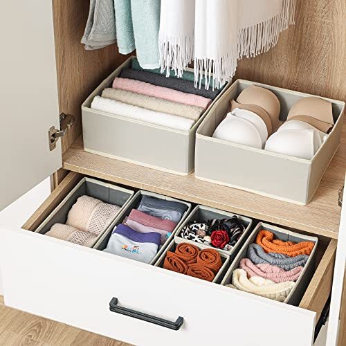 6 Pack Drawer Organizers For Clothing Dresser Drawer Organizer Clothes ...