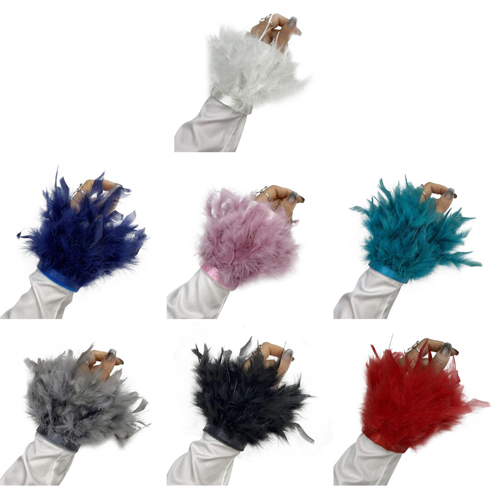 Feather Slap Ring Wrist Cuff Bracelet wristband Accessory for Halloween ...