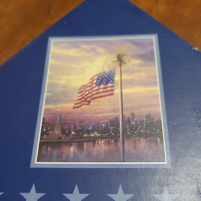 Thomas Kinkade THE " Light of Freedom" 25X38 AMERICAN FLAG 2004 New in ...