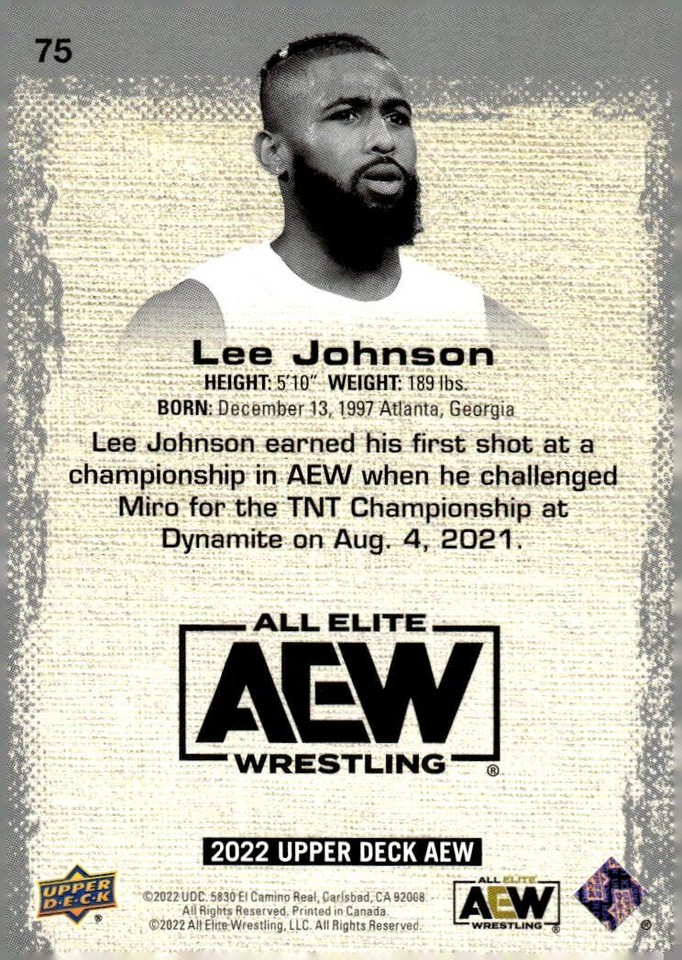2022 Upper Deck AEW #75 Lee Johnson | eBay