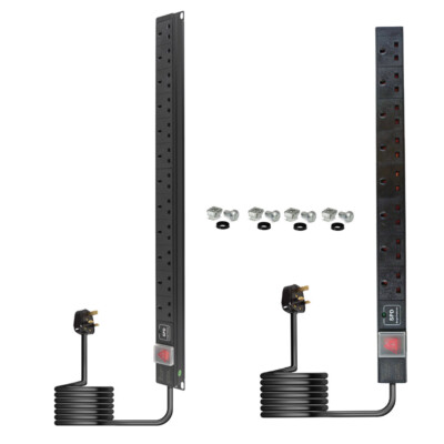 PDU Rack UK Sockets 13A Plug Power Distribution Units Vertical 8, 12 ...