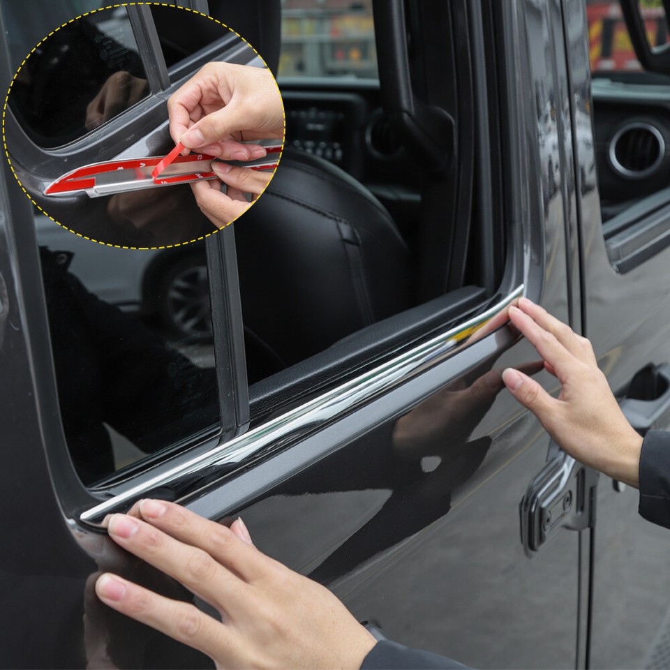 4pcs Chrome Steel Car Window Under Strip Trim For Jeep Wrangler JL 4 ...