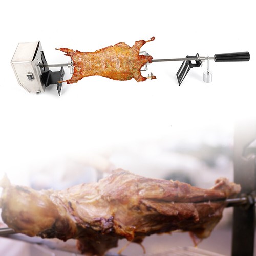 4W Electric Rotisserie BBQ Grill Roaster Spit Rod Camping Chicken Motor ...
