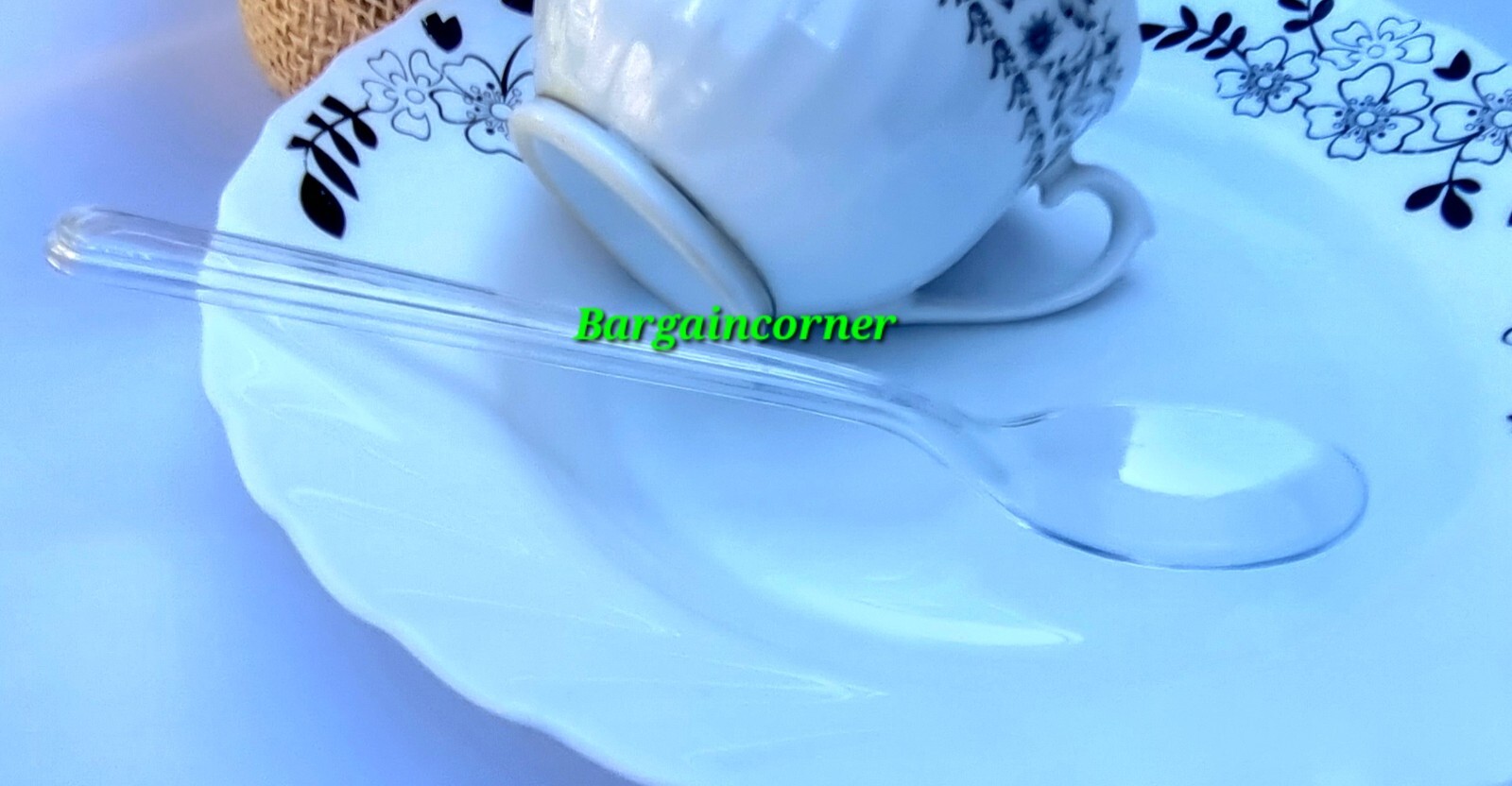 Table Spoons Food Grade Party Meal Lunch Dinner Cake Reusable Clear ...