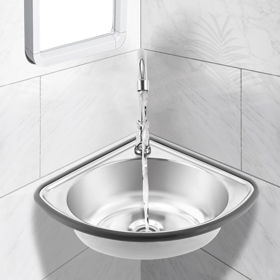 Single Triangle Wash Basin Corner Sink Mini Bar Sink Stainless Steel ...