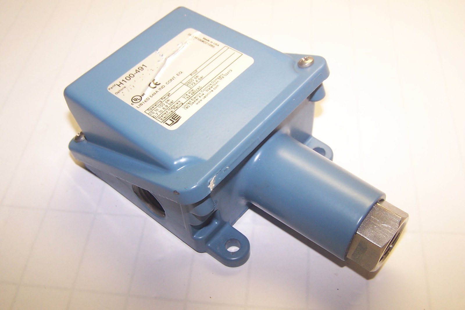 UNITED ELECTRIC 10 - 100 PSI 0.7 - 6.9 BAR PRESSURE SWITCH H100-491 | eBay