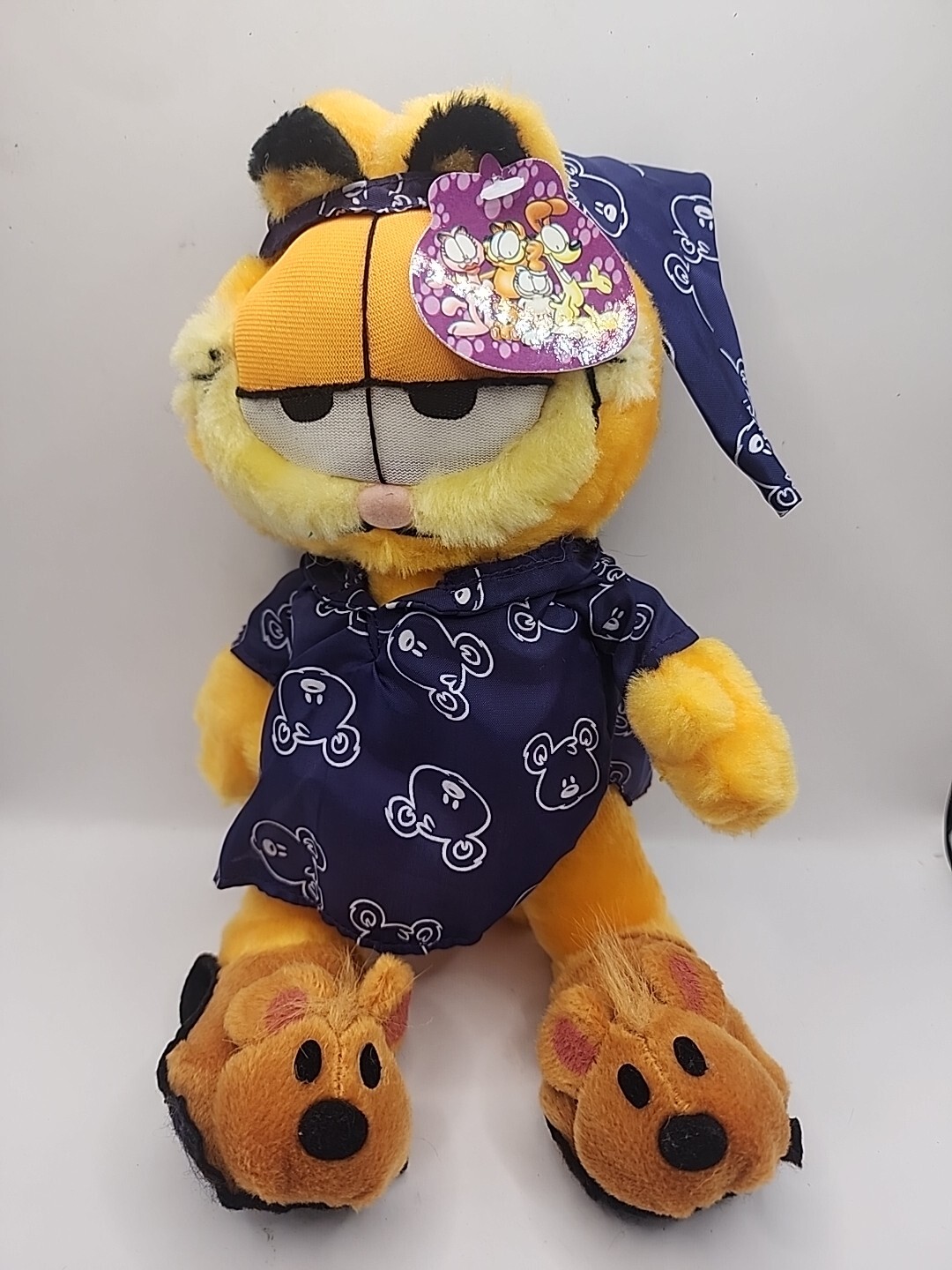 Garfield Purple Satin Pajamas - House Mouse Slippers Hat 12” Plush ...