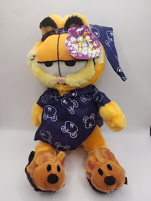 Garfield Purple Satin Pajamas - House Mouse Slippers Hat 12” Plush ...
