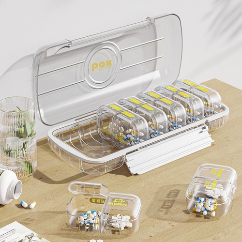 7 Day Medicine Organizer Pill Box Tablet Daily Case Weekly Dispensers ...
