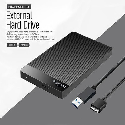 External Hard Drive USB 3.0 2.5" HDD Disk Dive for PC Laptop 2TB 1TB ...