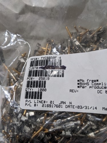 Lot of 10 66099-4 Pin Contact Gold Crimp 16-18 AWG Stamped | eBay